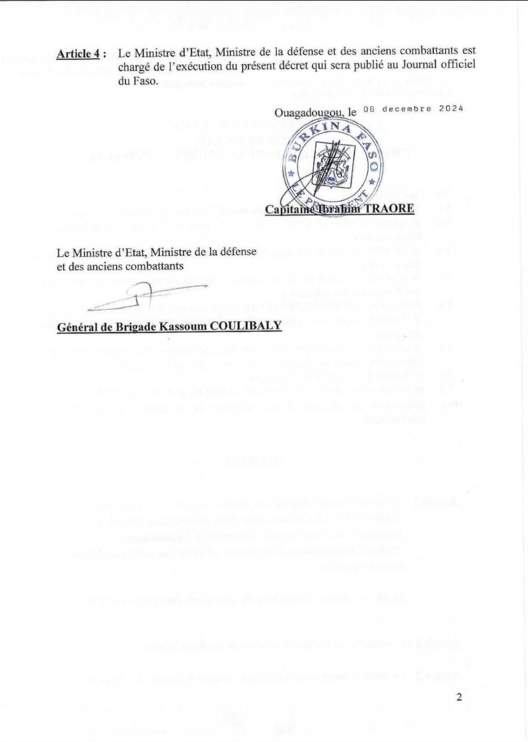 Burkina Faso : Deux commandants radiés pour absence irrégulière