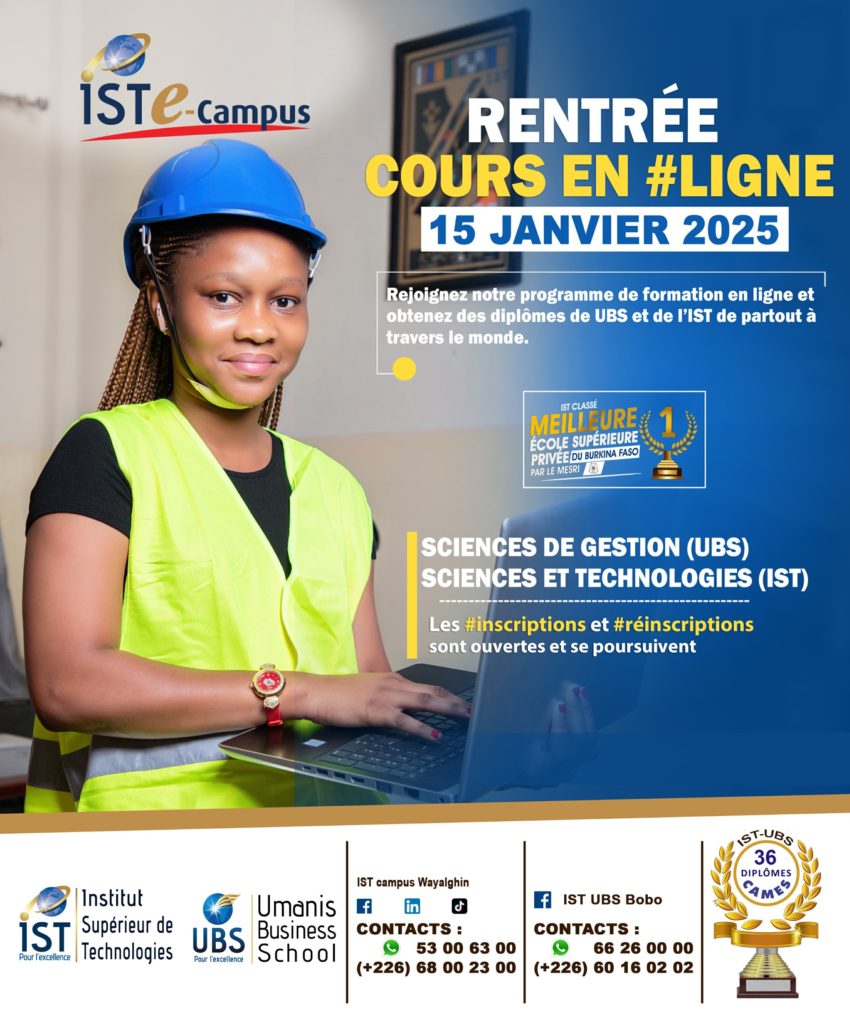 Annonce : IST e-campus débute les cours en ligne le 15 Janvier 2025