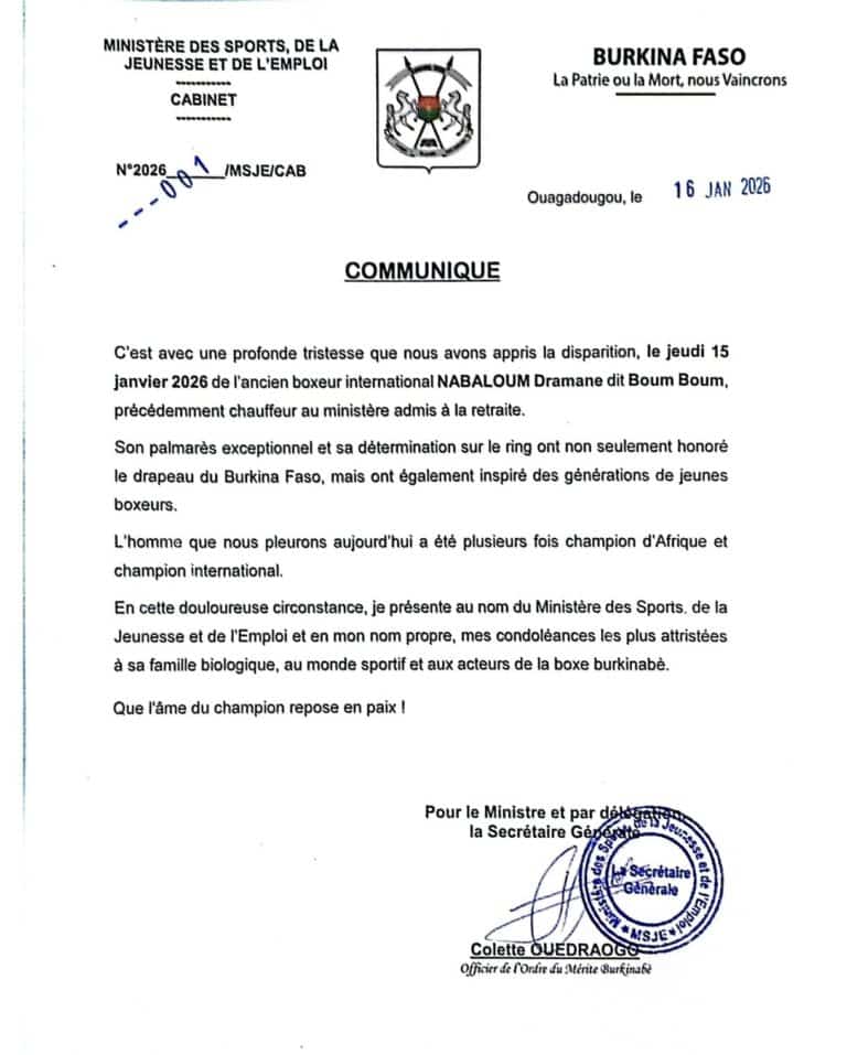 Boxe burkinabè : L’ancien champion international Boum Boum s’est éteint